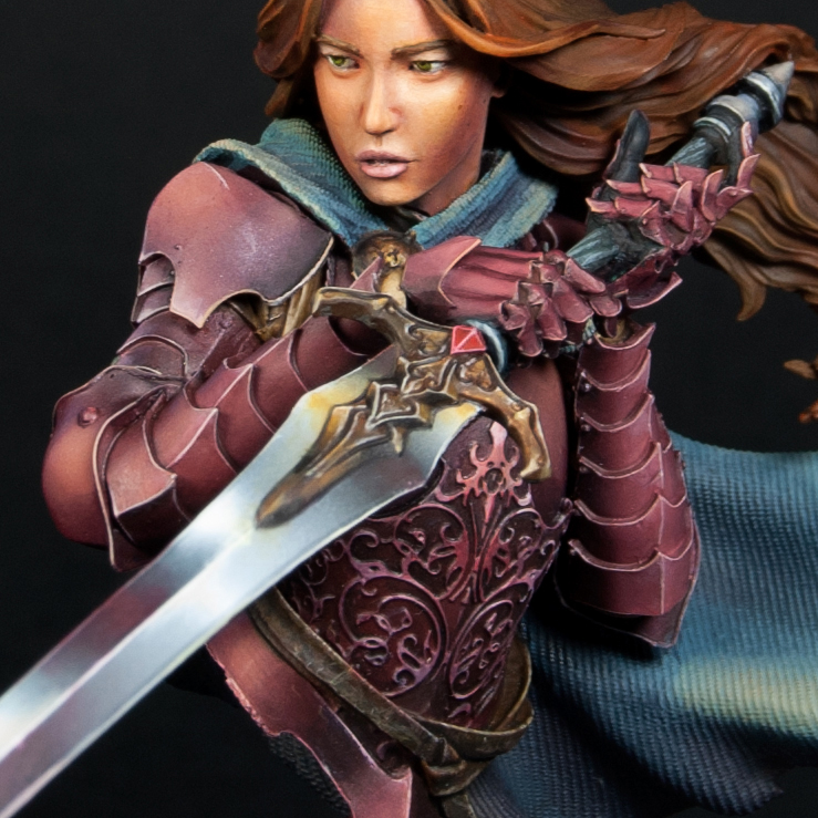 Bust of Lady Aribeth, a paladin of Tyr, the Blind God of Justice